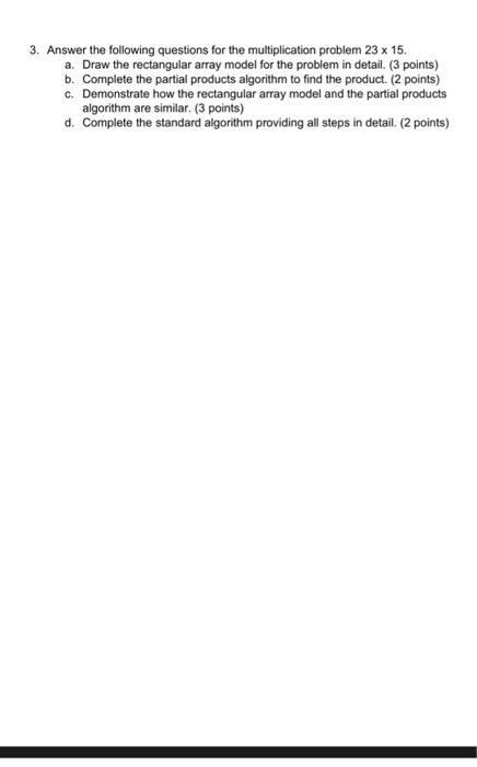 Solved 3 Answer The Following Questions For The 