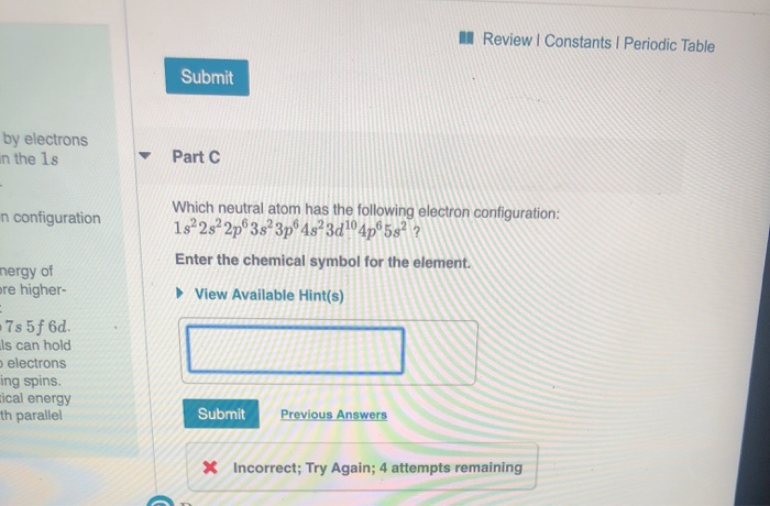 Solved Review Constants Periodic Table Submit by electrons | Chegg.com