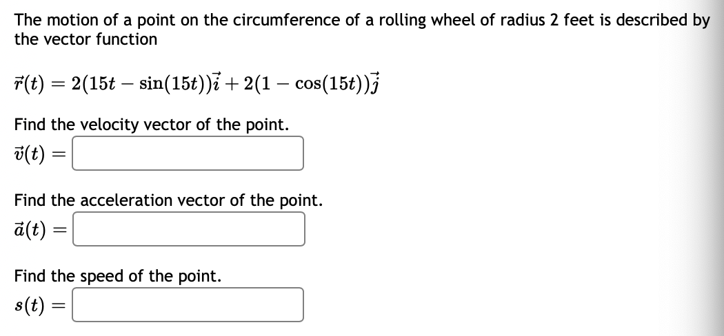 Solved The motion of a point on the circumference of a | Chegg.com
