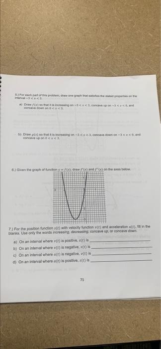 Solved 5.) For each part of this problem, draw one graph | Chegg.com