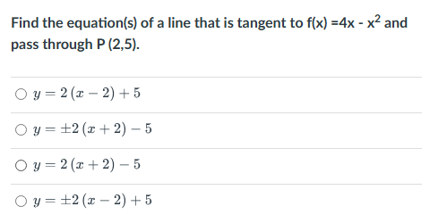 Solved Find the equation(s) ﻿of a line that is tangent to | Chegg.com