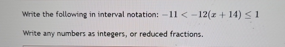 Solved Write the following in interval notation: | Chegg.com
