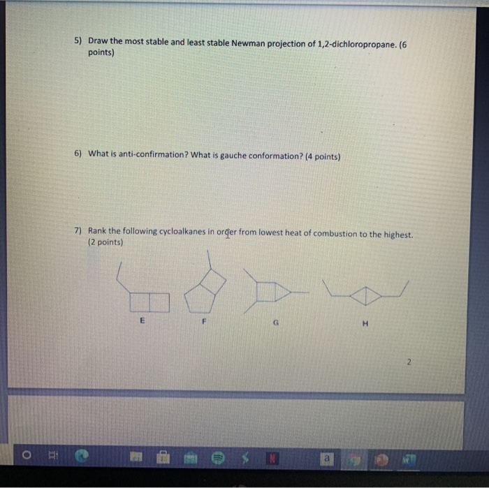 Solved 5) Draw the most stable and least stable Newman | Chegg.com