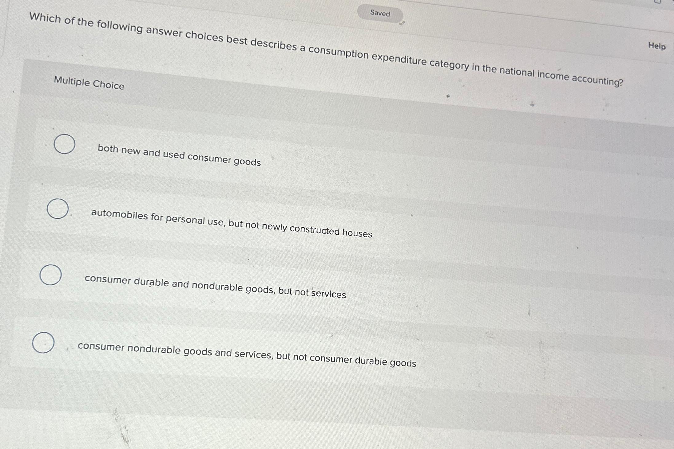 Solved Which of the following answer choices best describes | Chegg.com