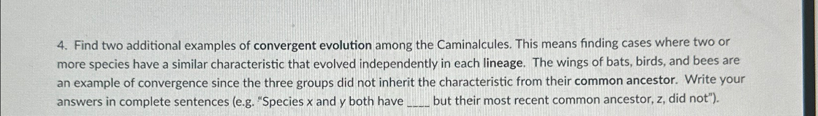 Solved Find two additional examples of convergent evolution | Chegg.com