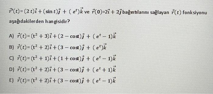 Solved Which of the following functions r(t) satisfies the | Chegg.com