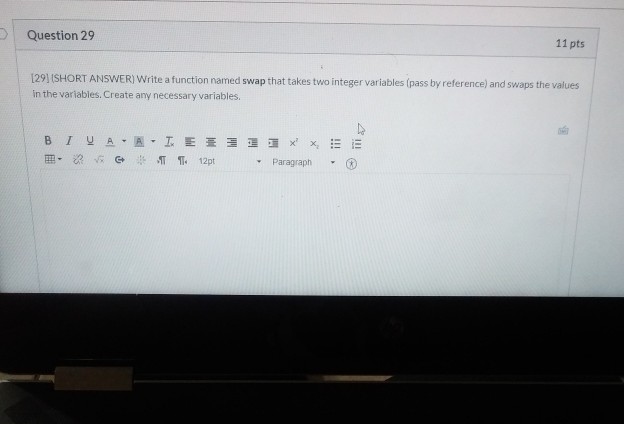 Solved Question 29 11 pts 1291 SHORT ANSWER) Write a | Chegg.com