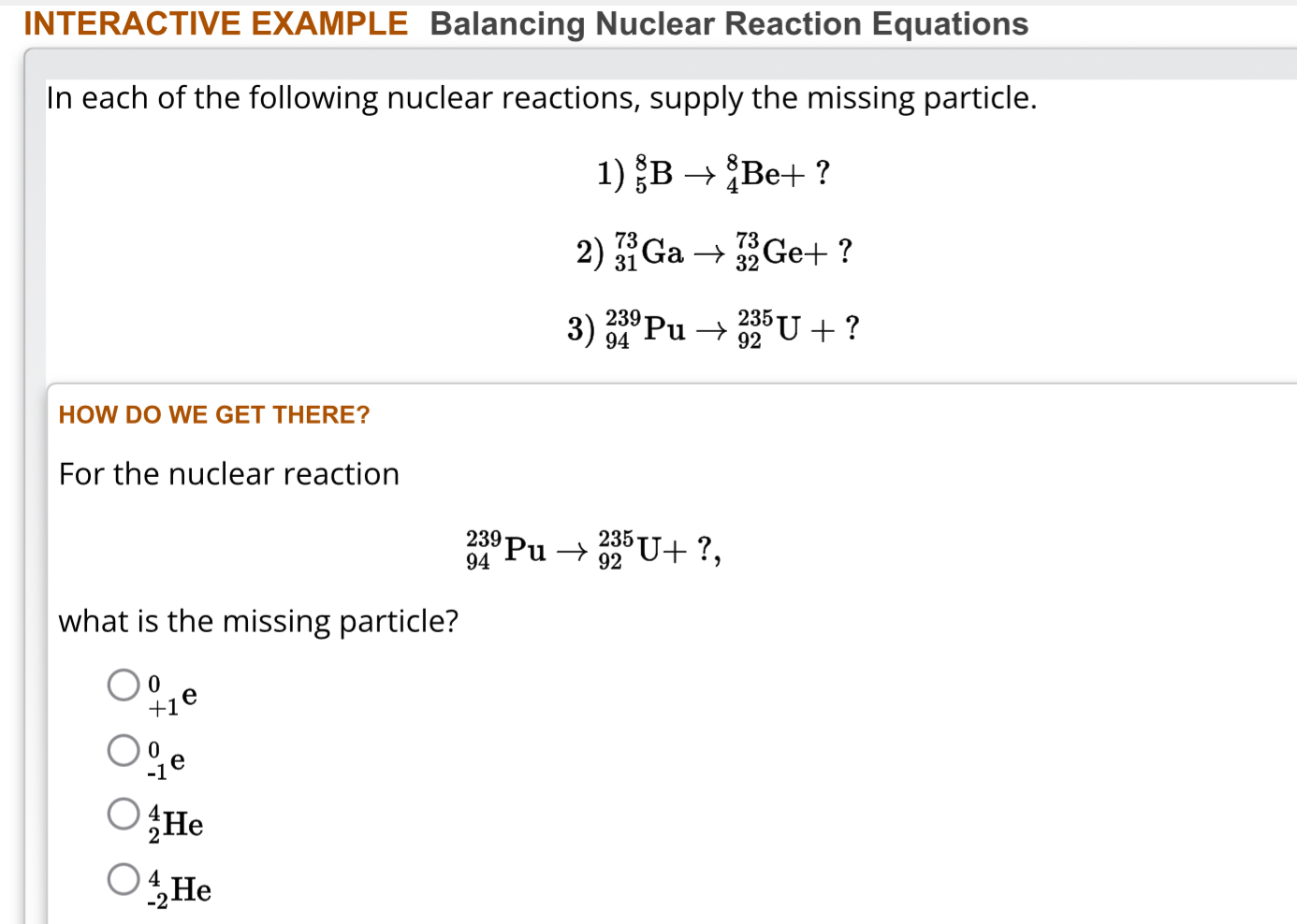 Solved INTERACTIVE EXAMPLE Balancing Nuclear Reaction | Chegg.com