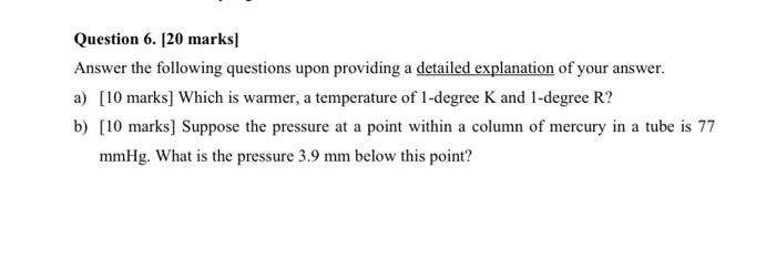 Solved Question 6. [20 marks] Answer the following questions | Chegg.com