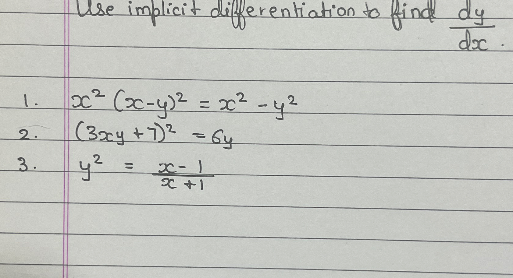 Solved Use implicit differentiation to find | Chegg.com