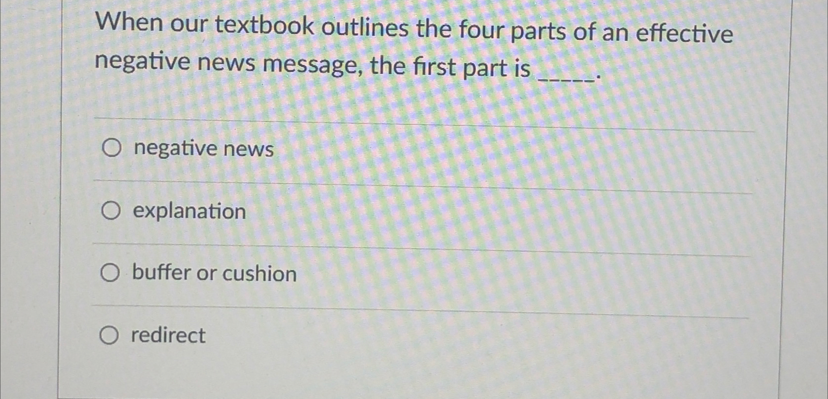 Solved When our textbook outlines the four parts of an | Chegg.com