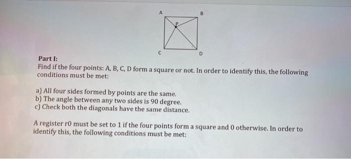 B с D Part I: Find if the four points: A, B, C, D | Chegg.com