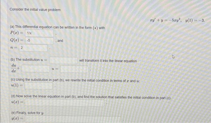 Solved Consider the initial value problem | Chegg.com