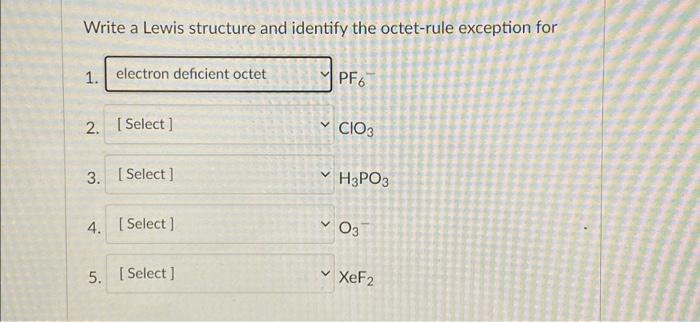 Solved Write a Lewis structure and identify the octet-rule | Chegg.com