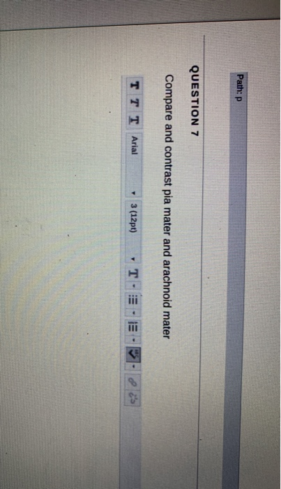 Solved Path:p QUESTION 7 Compare and contrast pia mater and | Chegg.com