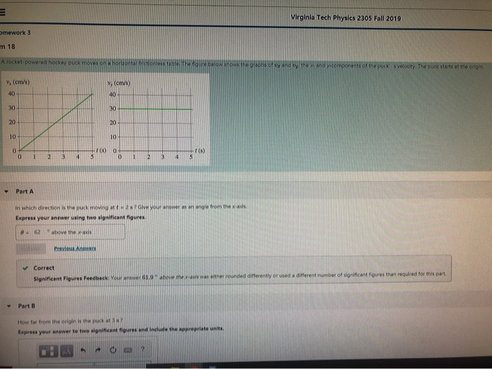 Solved Virginia Tech Physics 2305 Fall 2019 omework 3 m 18 A | Chegg.com