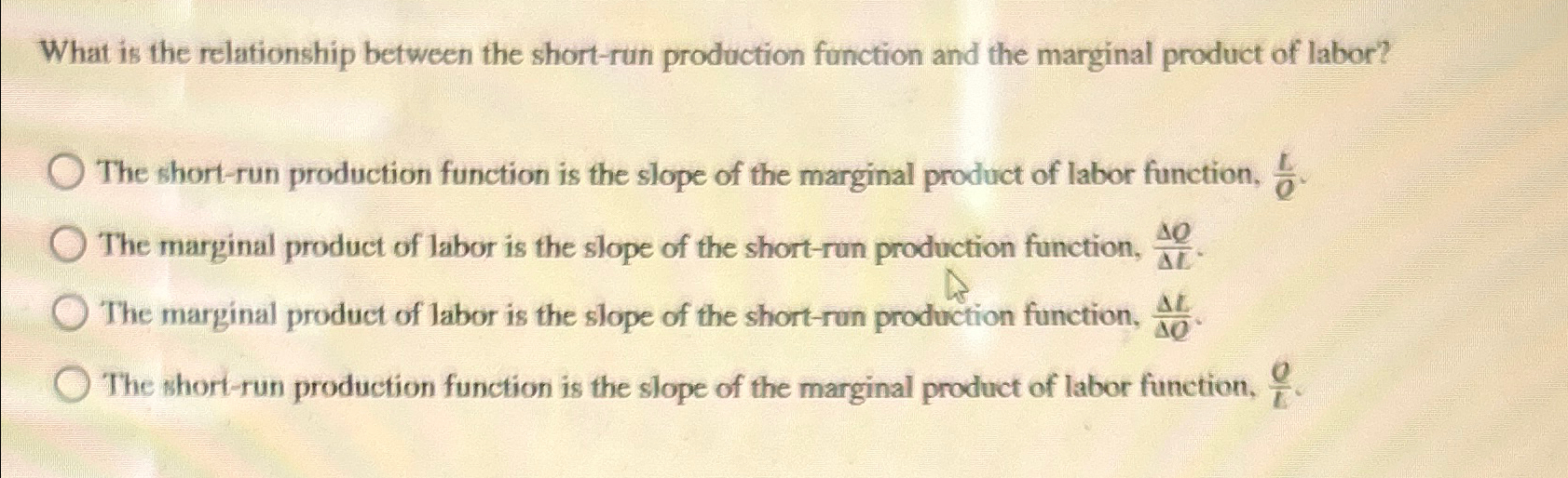 Solved What is the relationship between the short-run | Chegg.com
