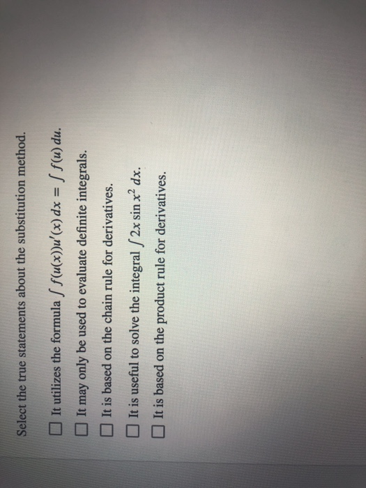 Solved Select the true statements about the substitution | Chegg.com