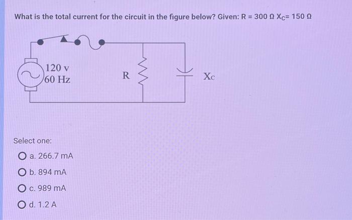 Solved What is the total current for the circuit in the | Chegg.com
