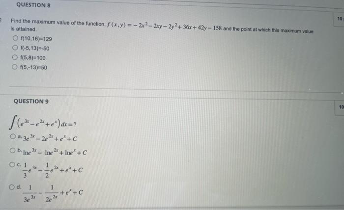 Solved Find the maximum value of the function, | Chegg.com