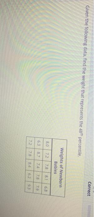 Solved Given The Following Data Find The Weight That 