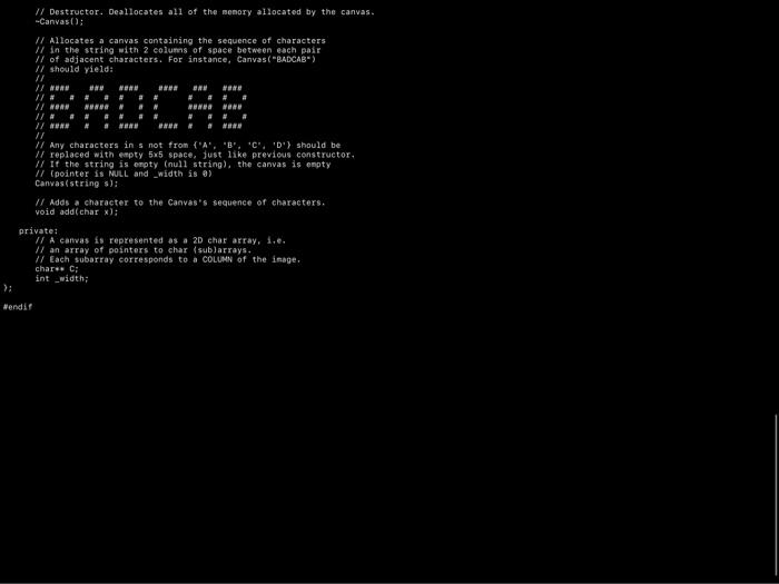 Solved Make a canvas.cpp file that defines functions from | Chegg.com