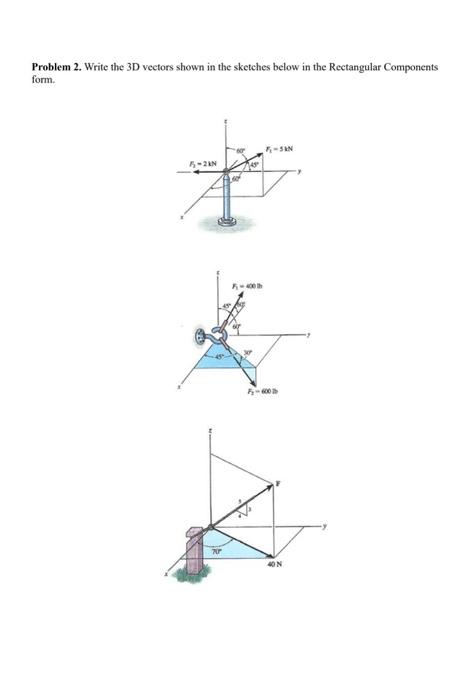 Solved Problem 2. Write the 3D vectors shown in the sketches | Chegg.com