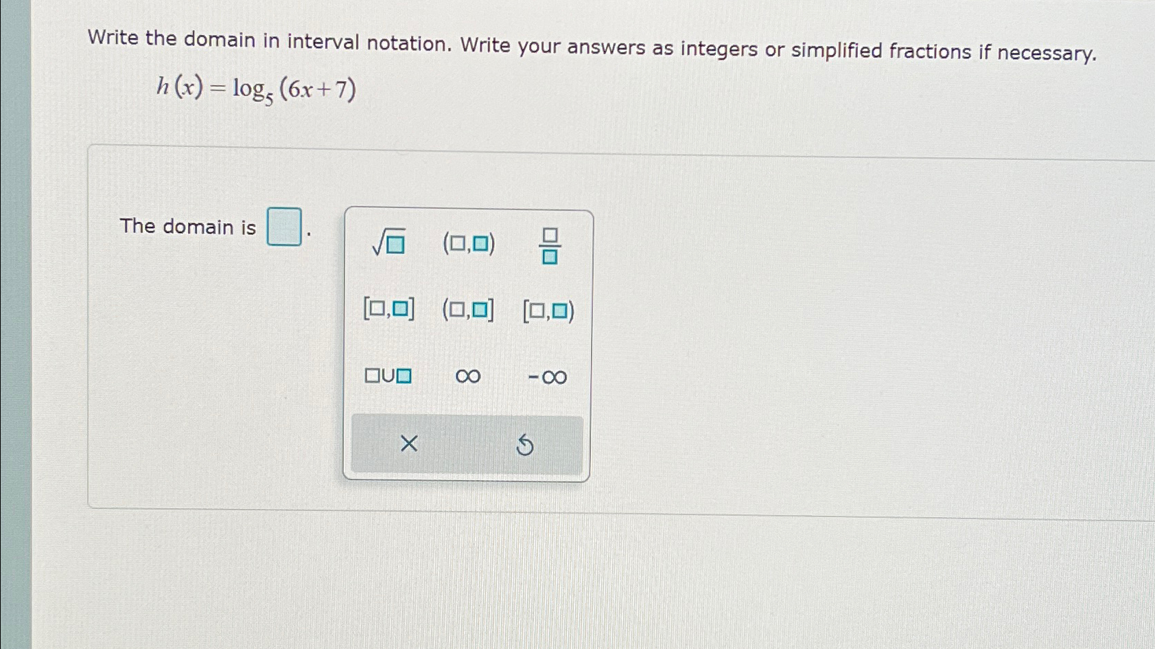 Solved Write the domain in interval notation. Write your | Chegg.com