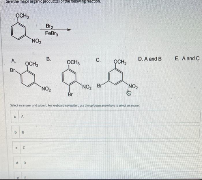 Solved Br KNH2, NH3 B. A. C. E. No reaction D. A and C NH2 | Chegg.com
