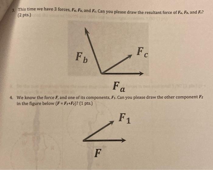 Solved 3. This time we have 3 forces, Fa,Fb, and Fc. Can you | Chegg.com