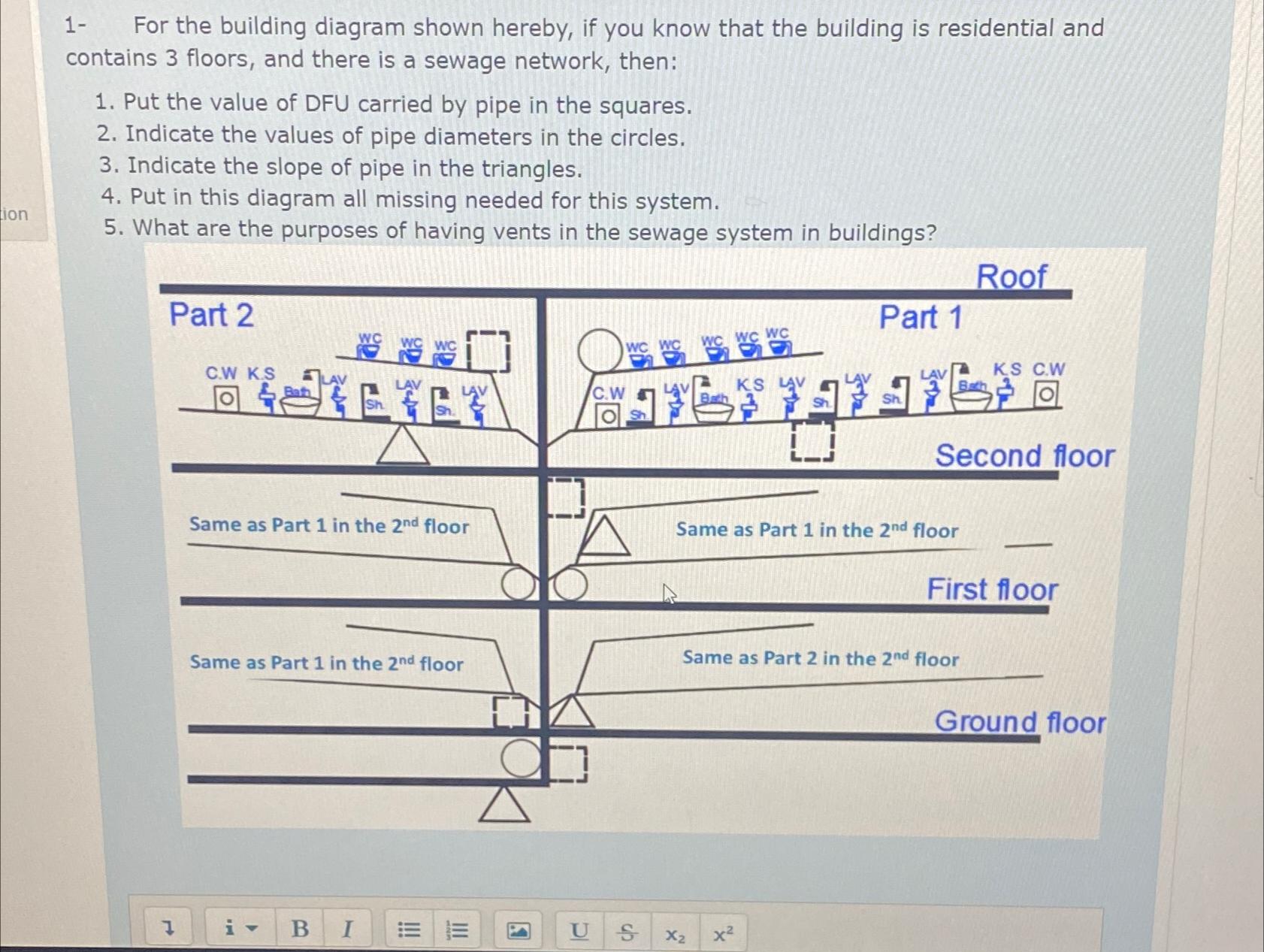 1- ﻿For the building diagram shown hereby, if you | Chegg.com