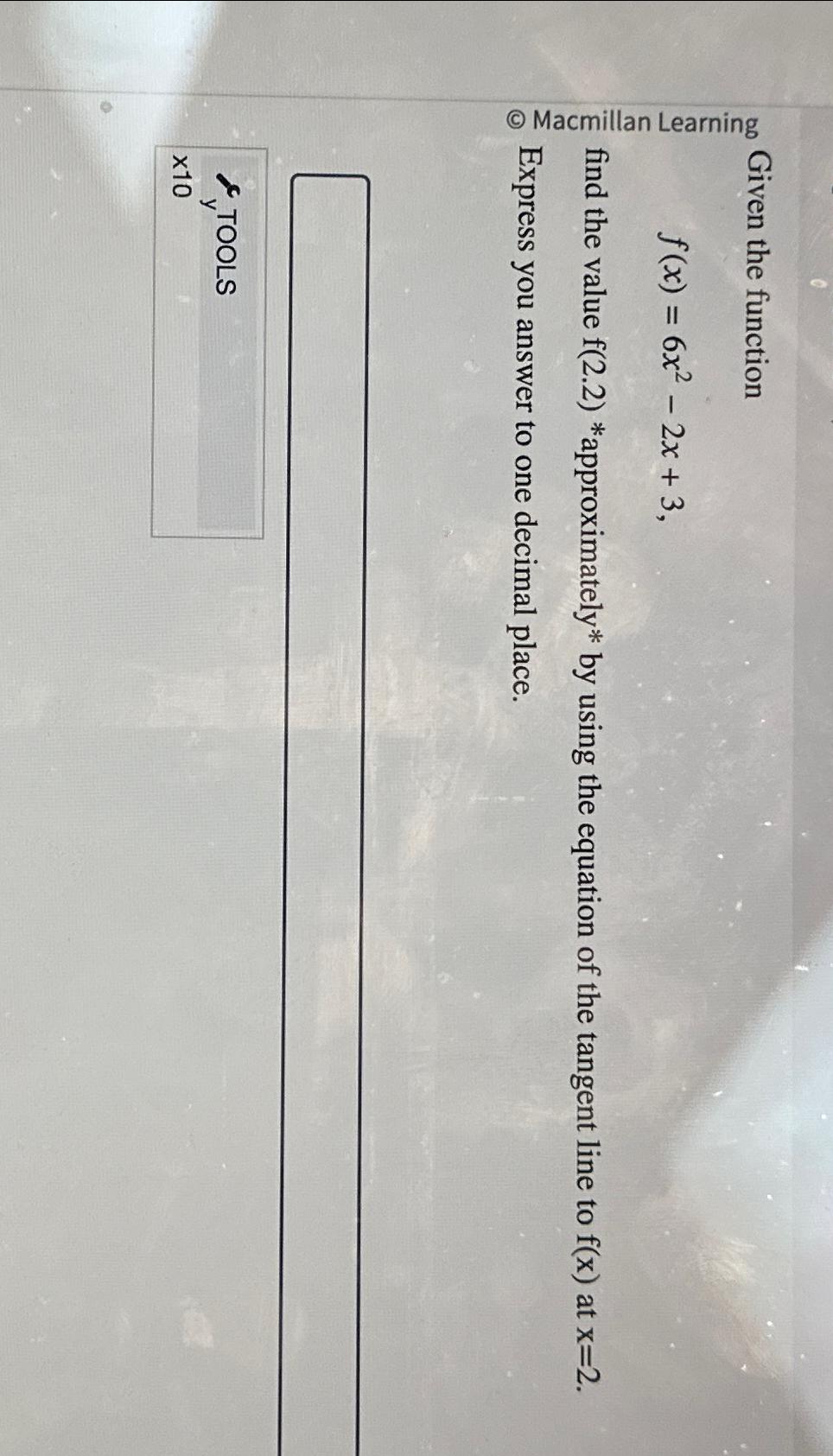 Solved Given the functionf(x)=6x2-2x+3find the value f(2.2) | Chegg.com