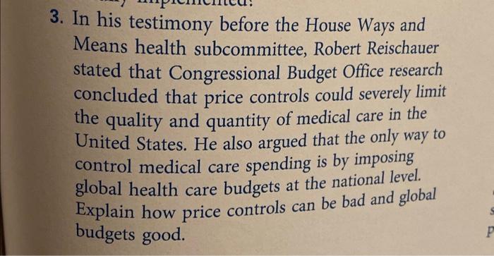 Solved 3. In his testimony before the House Ways and Means | Chegg.com