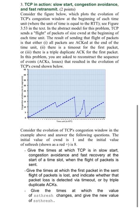 Solved 3. TCP in action: slow start, congestion avoidance, | Chegg.com