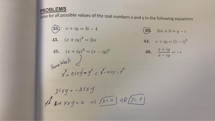Solved PROBLEMS solve for all possible values of the real | Chegg.com