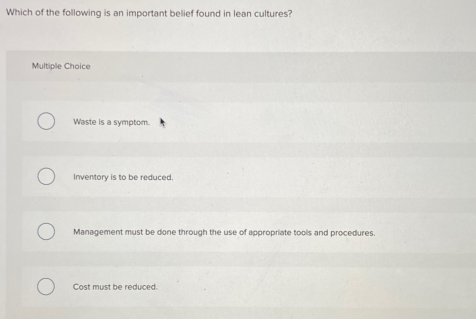 Solved Which of the following is an important belief found | Chegg.com