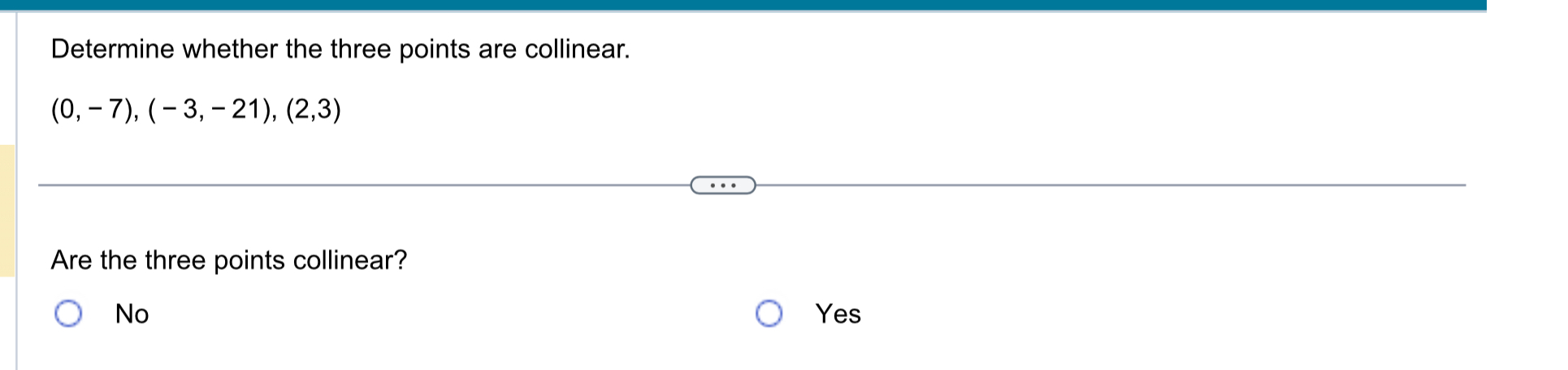 Solved Determine whether the three points are | Chegg.com