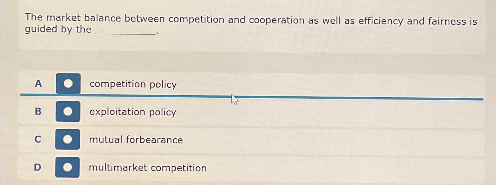 Solved The market balance between competition and | Chegg.com