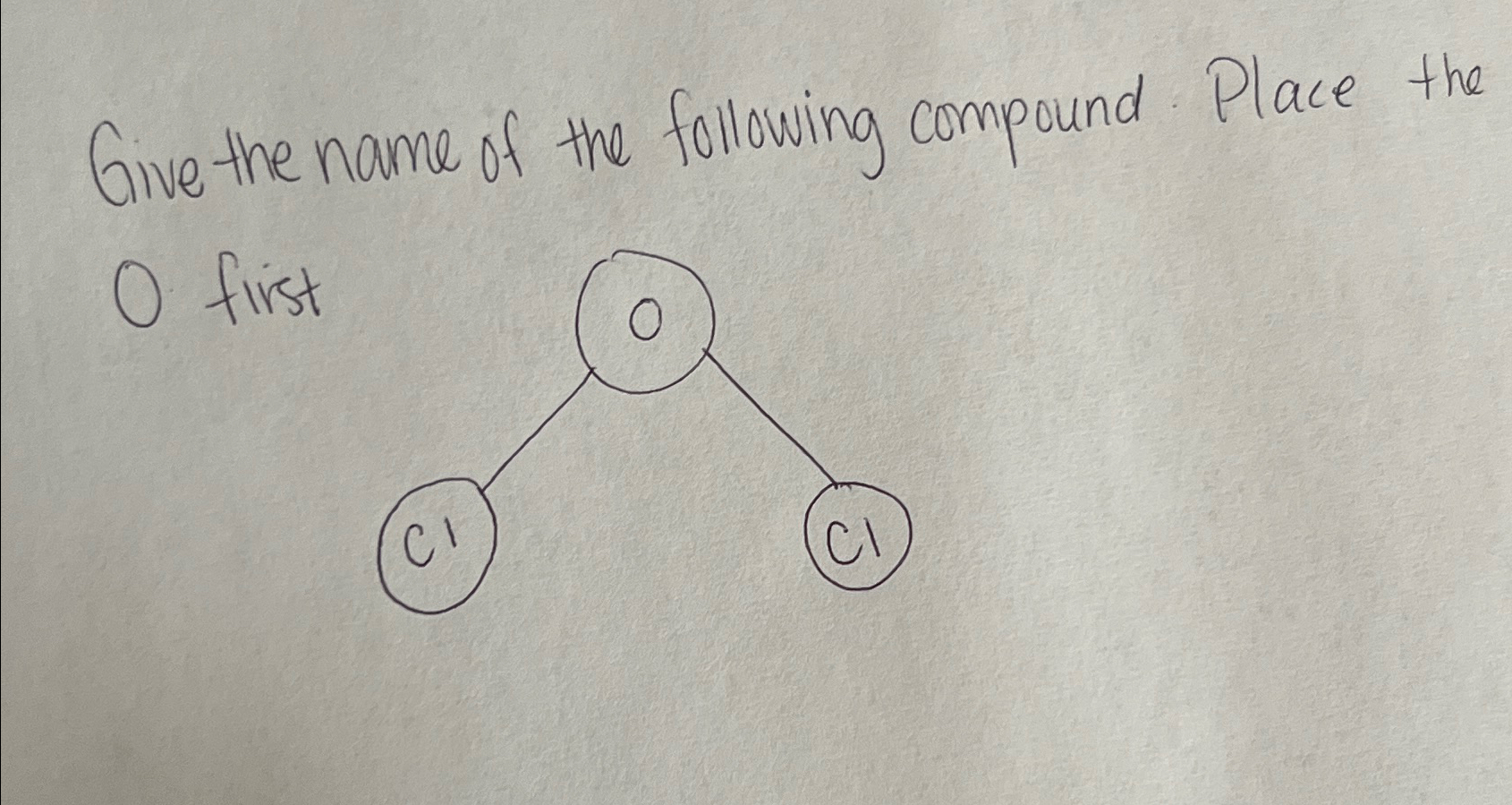 Give the name of the following compound. Place the | Chegg.com