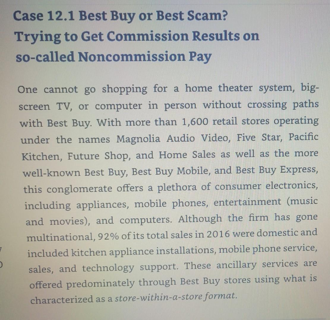 Solved Case 12.1 Best Buy or Best Scam? Trying to Get | Chegg.com