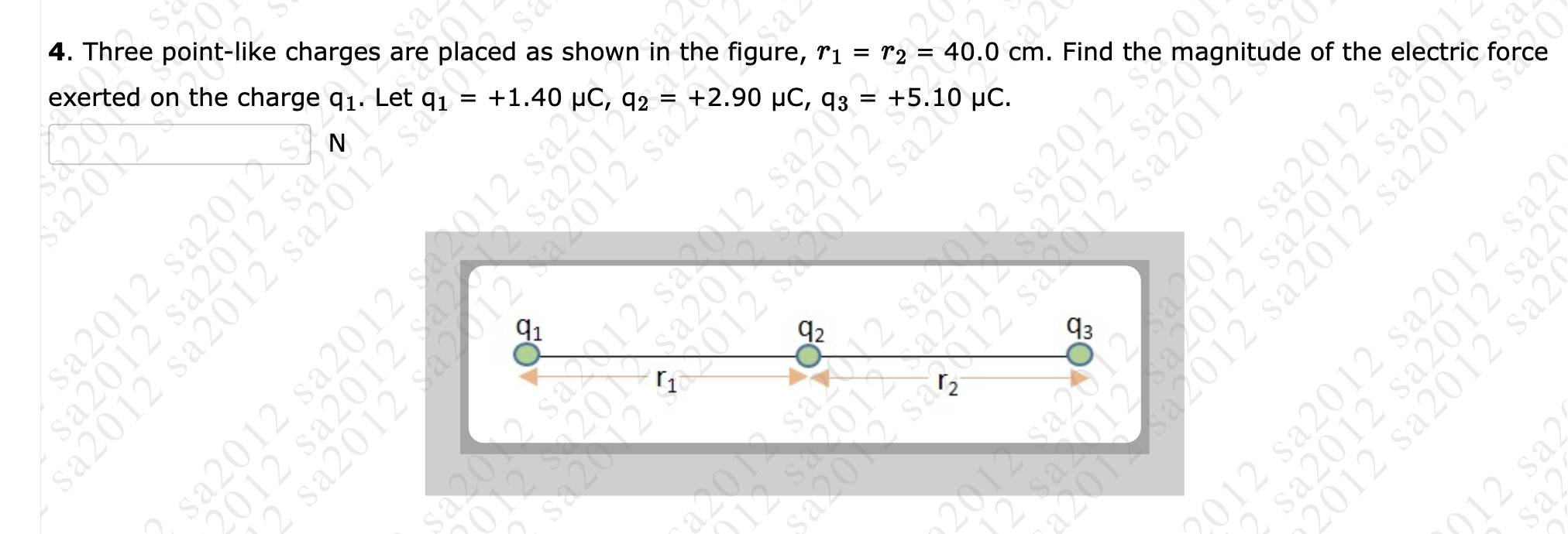 Solved Three point-like charges are placed as ﻿shown in ﻿the | Chegg.com