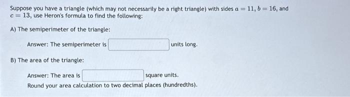 Solved Suppose you have a triangle (which may not | Chegg.com