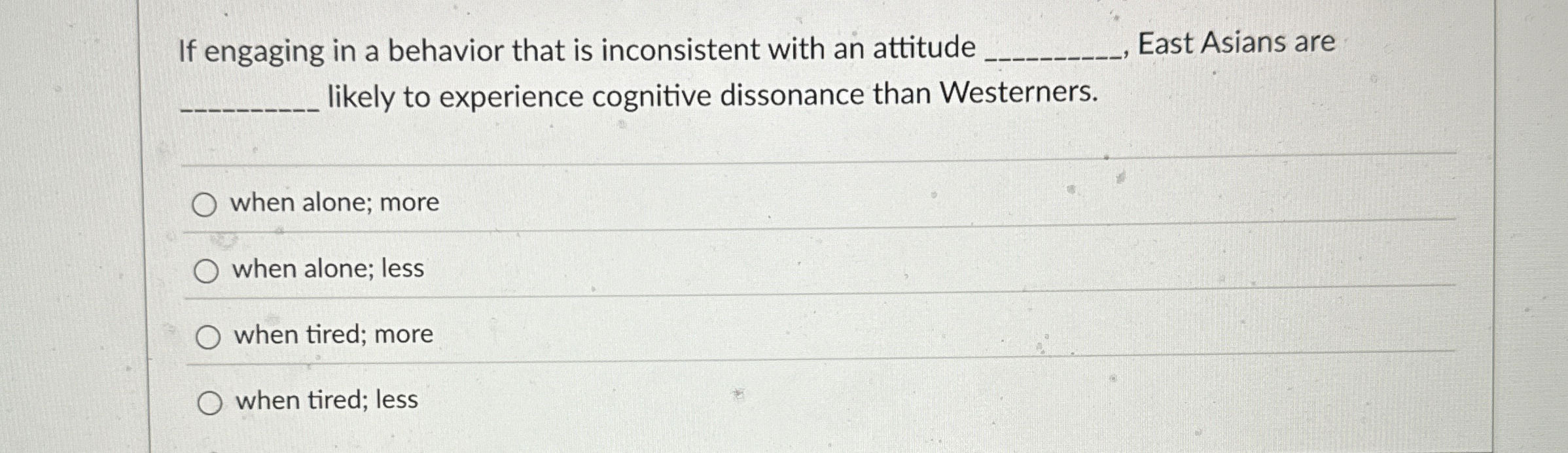 Solved If engaging in a behavior that is inconsistent with | Chegg.com