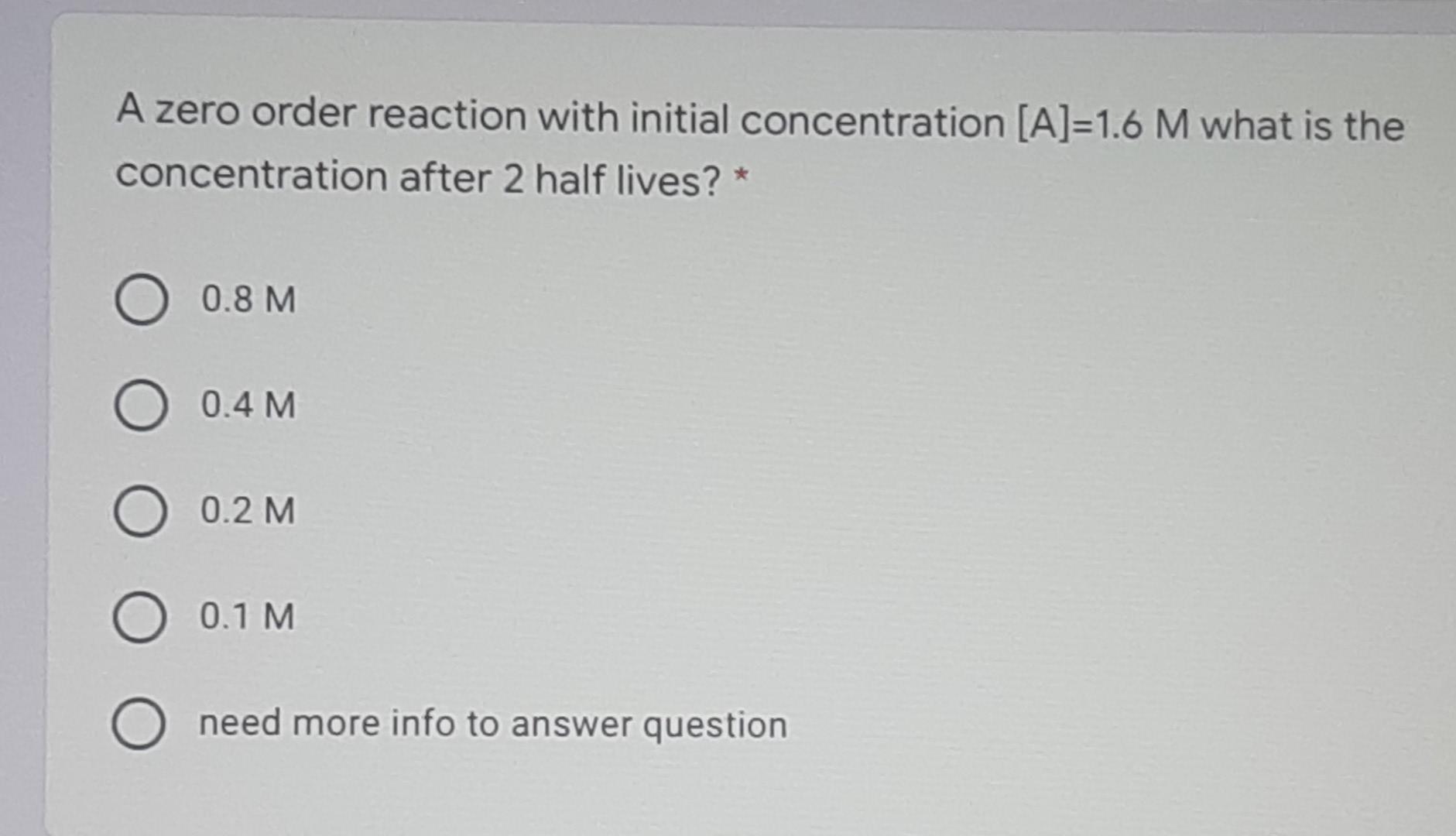 Solved A zero order reaction with initial concentration | Chegg.com