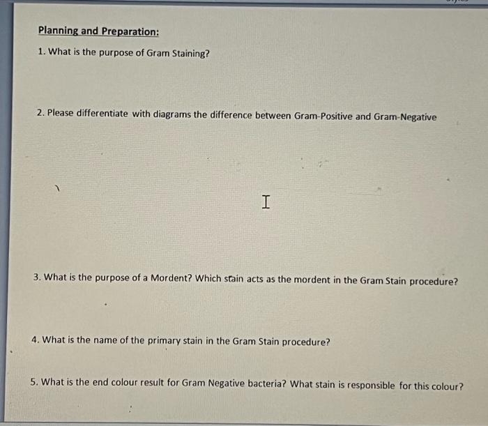 Solved Planining and Preparation: 1. What is the purpose of | Chegg.com
