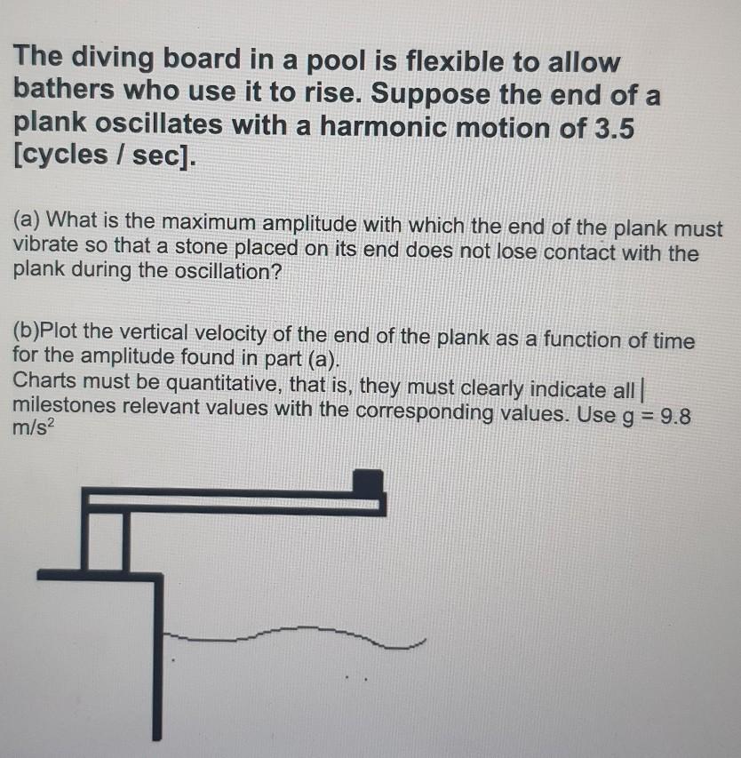 Solved The diving board in a pool is flexible to allow | Chegg.com