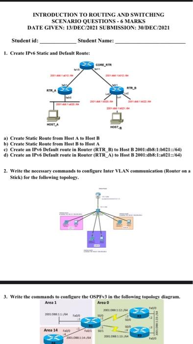 INTRODUCTION TO ROUTING AND SWITCHING SCENARIO | Chegg.com
