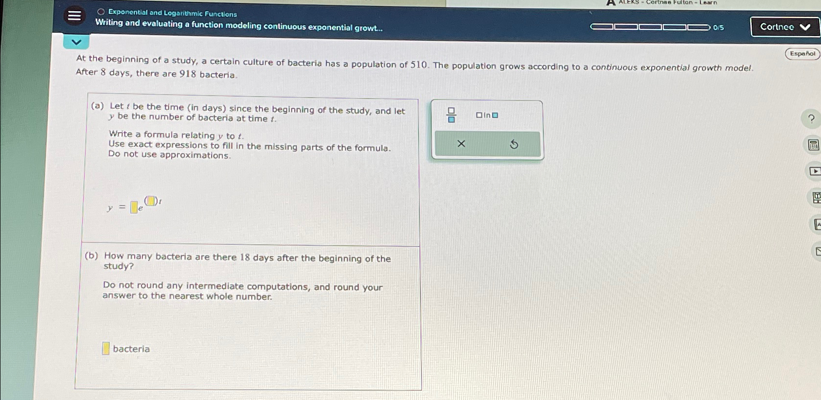 Solved Exponential and Logarithmic FunctionsWriting and | Chegg.com