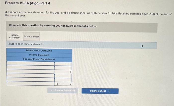 Solved Problem 15-3A (Algo) Computing and recording job | Chegg.com