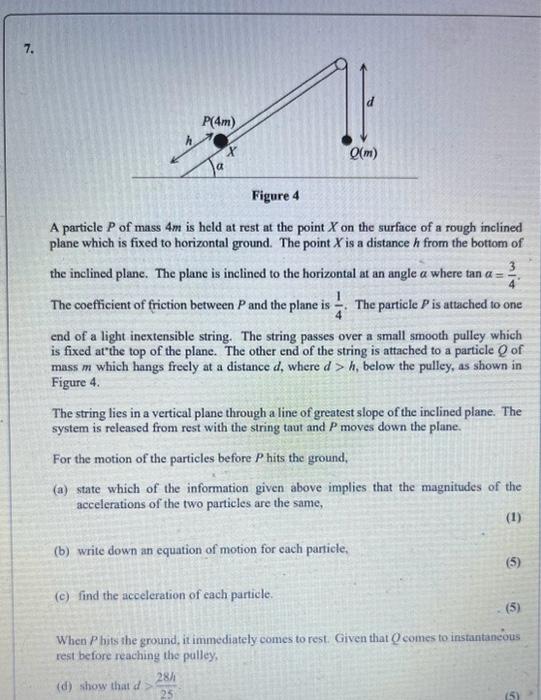 A particle P of mass 4 m is held at rest at the point | Chegg.com